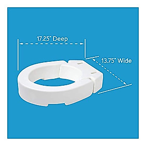 Carex Round Hinged Raised Toilet Seat, Adds 3.5 Inches of Height to Toilet, 300 Pound Weight Capacity, Toilet Seat Riser, Elevated Toilet Seat And Handicap Toilet Seat, Round or Standard