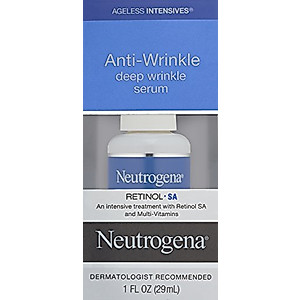 Neutrogena Ageless Intensives Anti-Wrinkle Deep Wrinkle Face Serum Treatment with Retinol SA & Multi-Vitamins to Reduce Crow's Feet, Laugh Lines, & Under Eye Wrinkles, 1 fl. oz