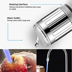 Temperature Sensitive 3 Color Gradient LED Water Faucet Colors Changing LED Water Stream Faucet Tap Cold and Hot Water Mixer Sink Tap for Kitchen and Bathroom