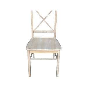 International Concepts Pair of X-Back Dining Chairs, Unfinished Wood