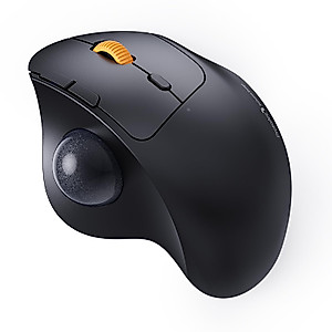 ProtoArc Wireless Trackball Mouse, Bluetooth Mouse Rechargeable Computer Laptop Mouse, 3 Device Connection&, Compatible for PC, iPad, Mac, Windows-Black
