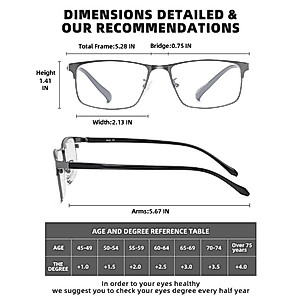 LADEESSE 3-Pack Reading Glasses Blue Light Blocking, TR90 Reading Glasses for Women Men Anti Glare Filter Lightweight Eyeglasses (3-Pack Black, 2.5)