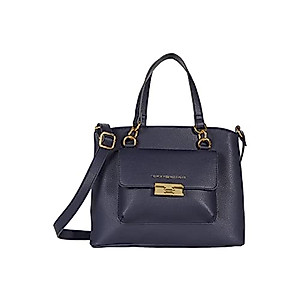 Tommy Hilfiger Francesca II-Convertible Satchel-Pebble PVC Tommy Navy One Size