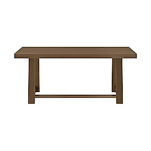 Plank+Beam 72 Inch Farmhouse Dining Table, Solid Wood Kitchen Table, Dinner Table for Dining Room, Pecan Wirebrush