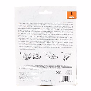 Yaktrax Walker Traction Cleats for Snow and Ice,Black,Large