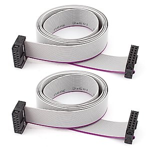 uxcell 2pcs FC14P 14-Pin DIY Extension Flat Ribbon Cable Wire 100cm