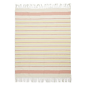 Vera Bradley Women's Recycled Cotton Indoor/Outdoor Throw Blanket, Seaside Stripe Multi - Recycled Cotton, One Size