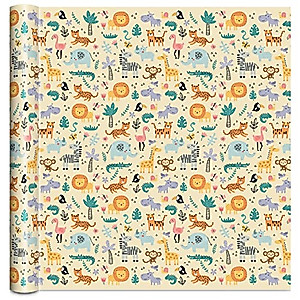 ECO-SOLUTIONS Recycled Kraft Children's Birthday Wrapping Paper (3 rolls, 75 sq. ft total)