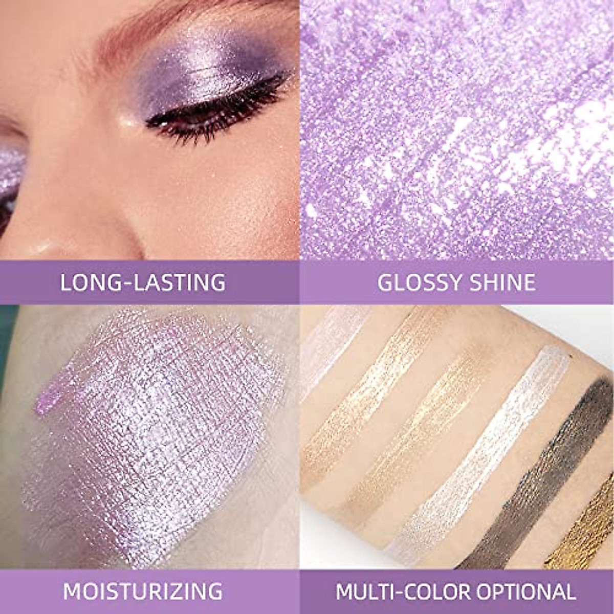BestLand 12 Colors Liquid Glitter Eyeshadow Set, Multi-dimensional Metallic Glitter Shimmer Smokey Eye Looks Waterproof Long Lasting Quick-Drying Sparkling Eye Shadow Makeup Kits (Color A)