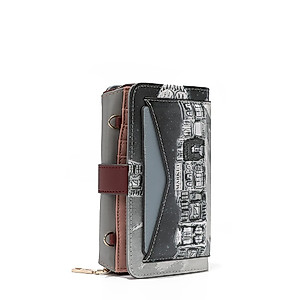 Nicole Lee 2 Pieces Accessories Value Gift Set (Phone Case Crossbody Wallet, Diamond Fashion Watch) (Sara is Soft but Strong)