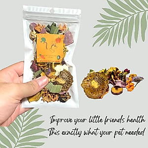 PETIVORE Premium Mixed Fruit & Vegetable for Sugar Glider, Hamster and Small Exotic Pet - Made with Real Flower, Fruits and Vegetable - Happy Treats, Snacks and Food (30g)