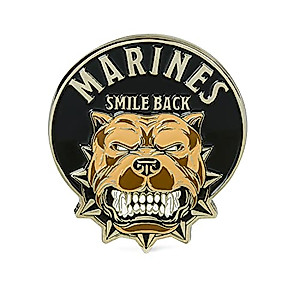 USMC Death Smiles at Everyone Marines Smile Back - Marine Corps Challenge Coin - Marine Corps Gifts | Disabled USMC Vet Owned Small Business