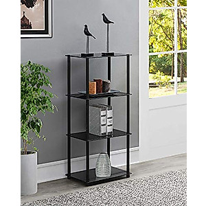 Convenience Concepts Designs2Go Classic 4-Tier Tower, Black Glass