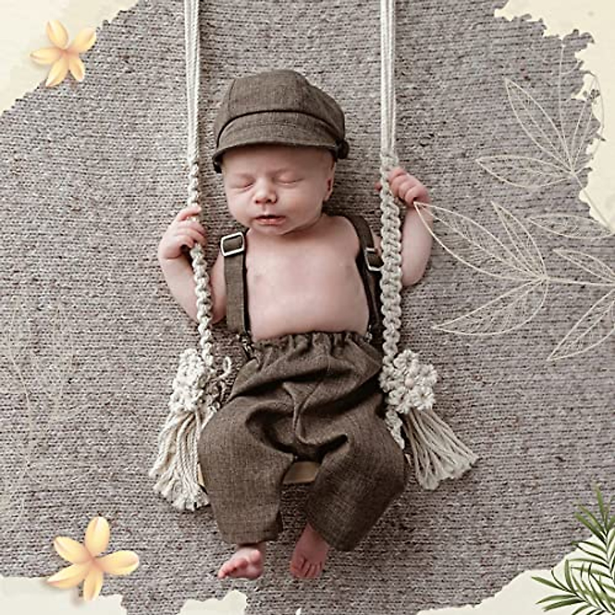 M&G House Newborn Photography Props Swing Prop Wooden Swing Seats Baby Photo Props Wooden Prop Swing Baby Photoshoot Props Newborn Photography Accessory(Wood Color, 4 Wings 6 Red Hearts)