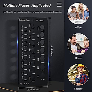 Weewooday Stainless Steel Drill Gauges for 1/16 Inch to 1/2 Inch Size Bits, 17/64-1/2 0.062-0.250 Bolt and Wire Diameter Index Gauge, 29-Hole Use for Accurate Measurement Equivalents(Black)