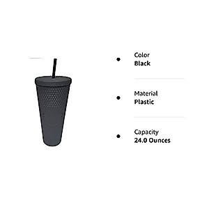 Starbucks Plastic 2021 Black Matte Studded Venti Tumbler, 24 oz