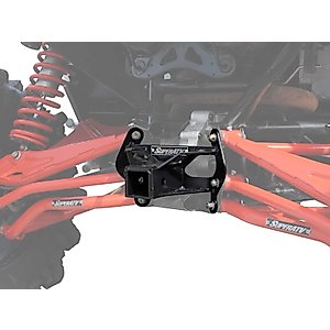 SuperATV Rear Receiver Hitch for Can-Am Maverick (See Fitment) | Easy Bolt-on Design | 4.5mm Heavy-Duty Carbon Steel | Tow up to 1650 lbs l Fits Standard 2" Attachments