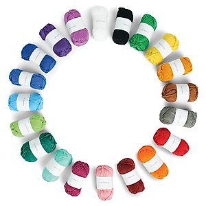 Caron® Little Crafties™ 20 Assorted Acrylic Yarn Skeins 63yd Each for Knitting and Crochet Projects , Multipack Starter Kit