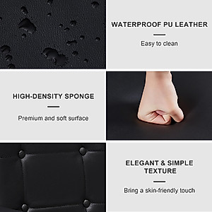 VECELO Desk Chair, Home Office Swivel Chairs PU Leather Height Adjustable with Wheels, Black