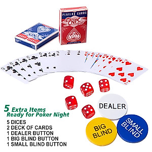 Yinlo Poker Chips Set, 200PCS Poker Chips, Poker Set with Alumium Travel Case, 11.5 Gram Casino Chips for Texas Holdem Blackjack Gambling