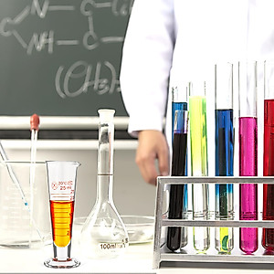 Baluue 25ml Graduated Cylinder, Lab Graduated Cylinder Glass Cup With Spout Wide Mouth, Glass Conical Beaker Liquid Dispenser Measuring Cylinder Tool for School Science Class