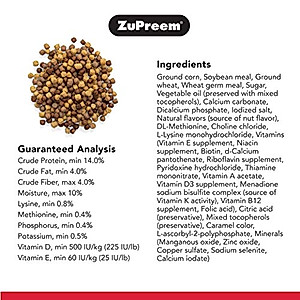 ZuPreem NutBlend Smart Pellets Bird Food for Medium Birds, 2 Pound Bag - Made in USA, Daily Nutrition, Essential Vitamins, Minerals for Cockatiels, Quakers, Lovebirds, Small Conures