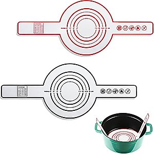 2 Pieces Silicone Baking Mat for Dutch Oven Bread Baking Non-stick Baking Mat with Long Handle 8.3 Inch Reusable Silicone Baking Sheets Heat Resistant Baking Bread Pad for Dough Pastry (Red, Black)