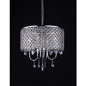 Whse of Tiffany RL5633 Deluxe Crystal Chandelier, 9" x 17" x 17", Silver