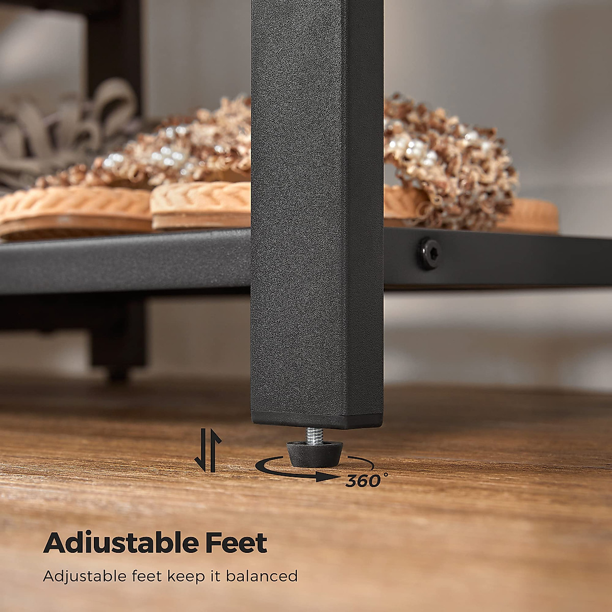 VASAGLE Free Standing Closet Organizer, Clothes Rack, Closet Organizer and Storage Shelves, Hanging Rod, 2 Drawers, Industrial Style, Rustic Brown and Black URGR001B01