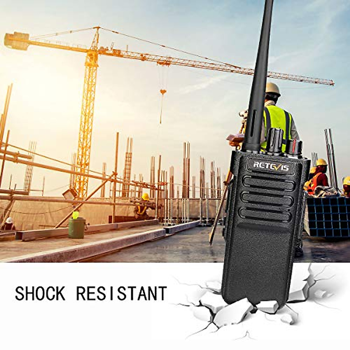 Retevis RT29 Walkie Talkies for Adults Long Range, Heavy Duty Two Way Radios with 3200mAh Rechargeable,Emergency Alarm 2 Way Radios with Charging Station(6 Pack)