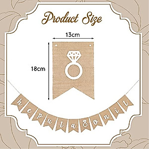He Put A Ring On It Banner Engaged Banner Burlap Rustic Bunting Garland Engagement Decorations Engaged Sign Background Backdrop for Proposal Wedding Engagement Party Decor Supplies