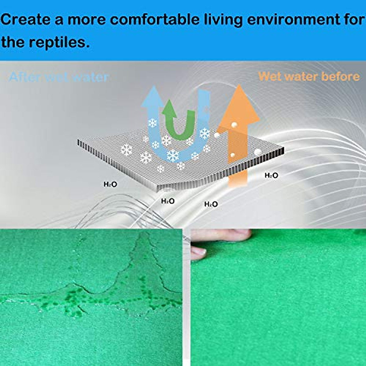 HERCOCCI Reptile Carpet, 39’’ x 20’’ Terrarium Bedding Substrate Liner Reptile Cage Mat Supplies for Bearded Dragon Lizard Tortoise Leopard Gecko Snake (Green)