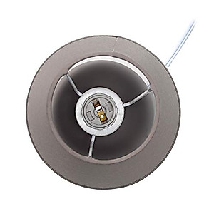 Simple Designs LT2008-GRY Mini Ceramic Globe Table Lamp with Matching Fabric Shade, Gray 5.51 x 5.51 x 8.66