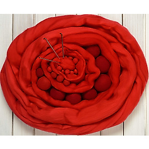 Red Wool Roving, Shep's Wool, Red Roving, Red Spin Wool, Red Felting, Craft Wool, Roving (8 oz)