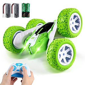 Voastvy Remote Control Car, 2.4GHZ-4WD Rc Cars,Double Sided 360Degree Tumbling and Rotating Stunt Car with Colorful Lights, Electric Toy Cars are Great Gifts for Boys and Girls