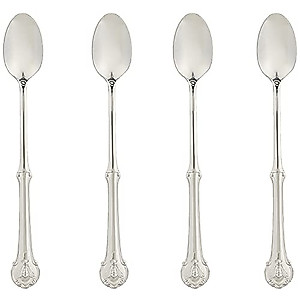 Wallace Napoleon Bee 18/10 Stainless Steel Iced Beverage Spoon, Set of 4, Silver