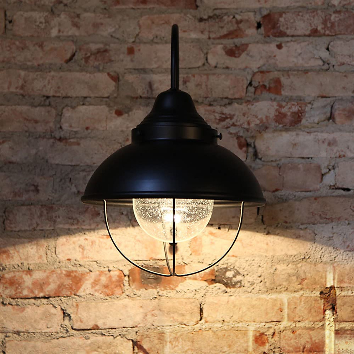 SDUYTEG 1 Light Outdoor Wall Lantern Clear Glass Matte Black Porch Lights Rustic Lantern Wall Sconce Outdoor for Outside Deck Garage Yard Front Door Garden Home