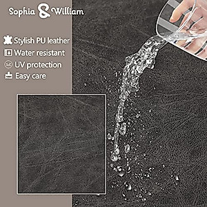 Sophia & William Counter Stools Set of 4,Counter Height 24" Bar Stools for Kitchen Island, Modern Bar Stools with Back, PU Leather Counter Stools Upholstered Bar Chair,Supports 300lbs,Dark Grey