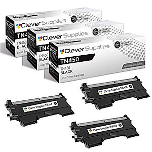 CS Compatible Toner Cartridge Replacement for Brother TN450 TN-450 3 Black DCP-2240D 2270DW 7057 7060D 7065DN 7070DW HL-2132 2135W 2230D 2240D 2242D 2250DN 2270DW 3 Pack