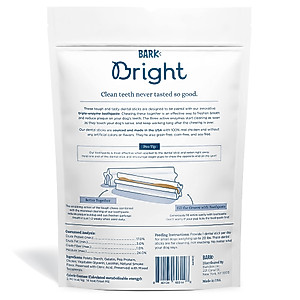 BARK Bright Dental Sticks for Small Dogs Chews, 5.82 oz., Count of 30
