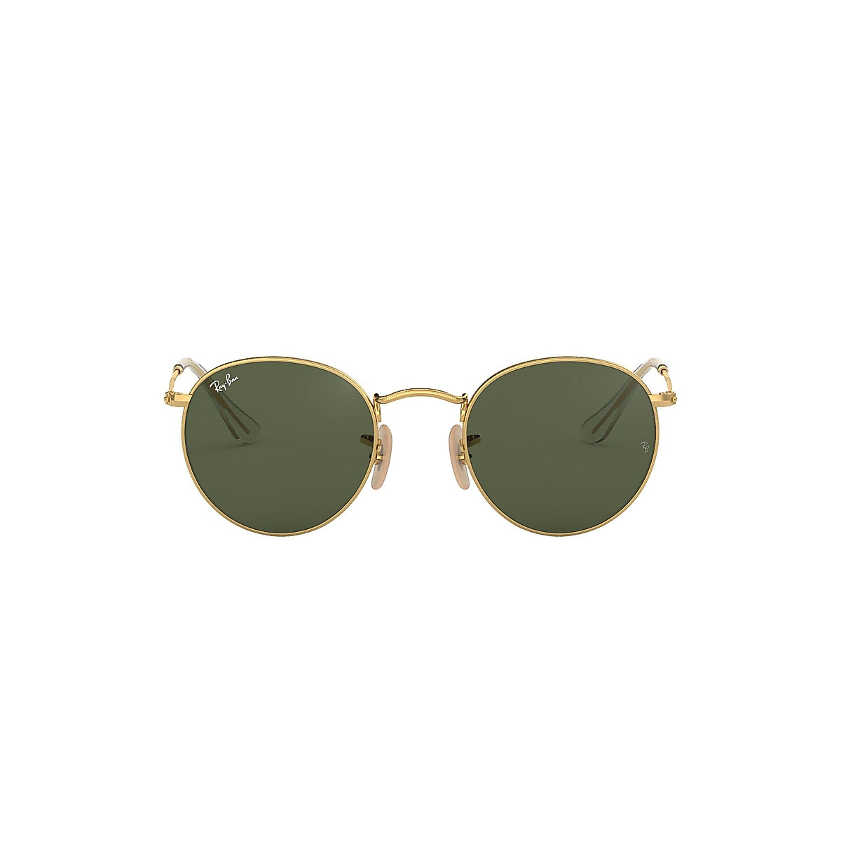 Ray-Ban RB3447N Round Flat Lens Sunglasses, Gold/G-15 Green, 50 mm