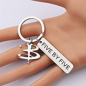Buffy Vampire Slayer Inspired Gift Five by Five Keychain 90's Television Gifts (Five by Five Keychain)