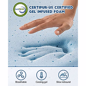 BedStory 4 Inch Memory Foam Mattress Topper Full Size, Pain Relief Gel-Infused Cooling Pad, Firm Bed Topper with Skin-Friendly Bamboo Cover, Non-Slip, CertiPUR-US Certified, for Kid Elder Couple