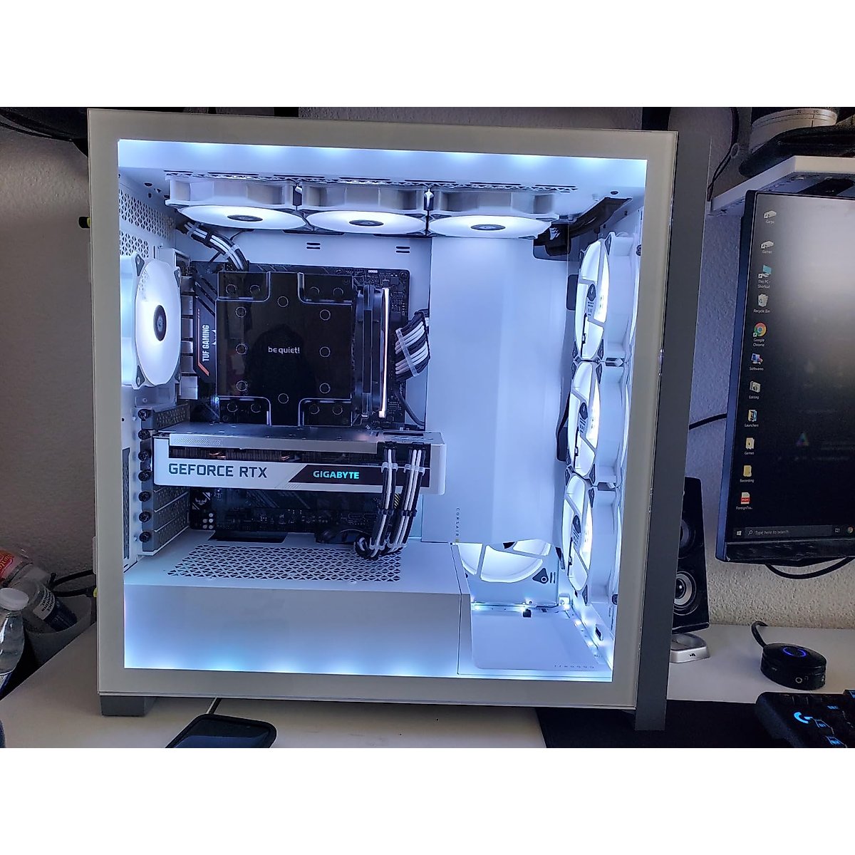 ASIAHORSE WD-001 Series 120mm Case Fan with Controller, White 5V ARGB Motherboard Computer Case Fans Quiet High Airflow Adjustable Light Effect Computer Cooling Fan, 5 Pack