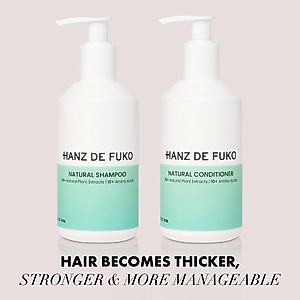 Hanz de Fuko Premium Natural Shampoo & Conditioner Hair Care Kit – High Performance Hair Cleansers, Fights Dandruff & Scalp Irritation – Sulfate and Paraben Free, 16+ Natural Plant Extracts, 8 oz.