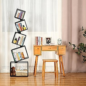 Asuli Bookshelf, 5-Tier Bookshelves, 67" Tall Black Bookshelf, Book Shelf, Bookcase, Modern Book Storage, Storage Shelves for CDs/Books/Home Decor, Display Shelf