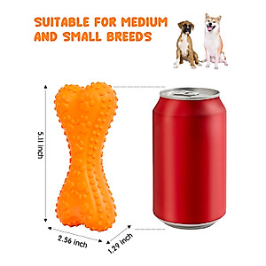 SCHITEC Dog Chew Toy, Puppy Teething Bone for Dental Health, Interactive Non-Toxic Natural Rubber Toys for Small Medium Pets