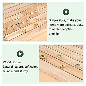PH PandaHall Jewelry Display Stand, Wood, 13x9 Inch, Business Card Holder, Organizer, Table Displays for Selling Earring Showing