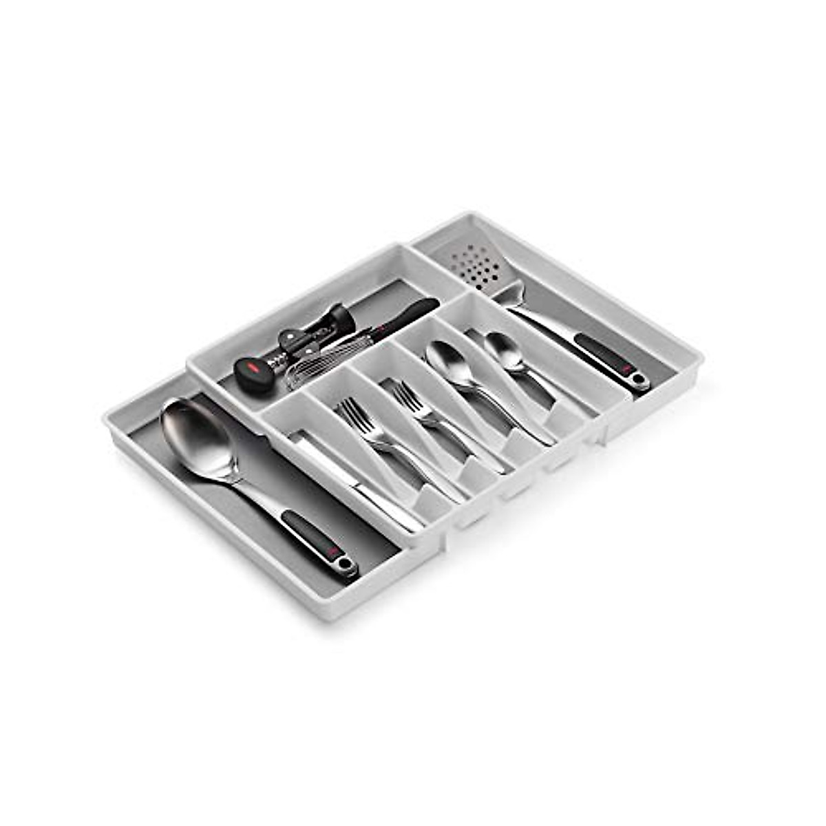 Expandable Cutlery Drawer Organizer, Flatware Drawer Tray for Silverware, Serving Utensils, Multi-Purpose Storage for Kitchen, Office, Bathroom Supplies