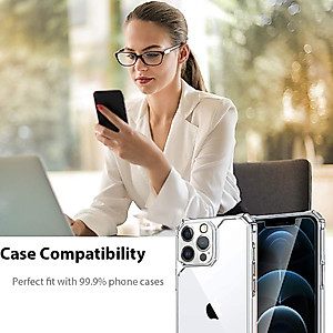 HATOSHI Designed for iPhone 12 Pro Screen Protector 6.1 Inch, 2 Pack Tempered Glass Screen Protector with 2 Pack Camera Lens Protector, HD Clear Installation Tray 9H Hardness Case Friendly